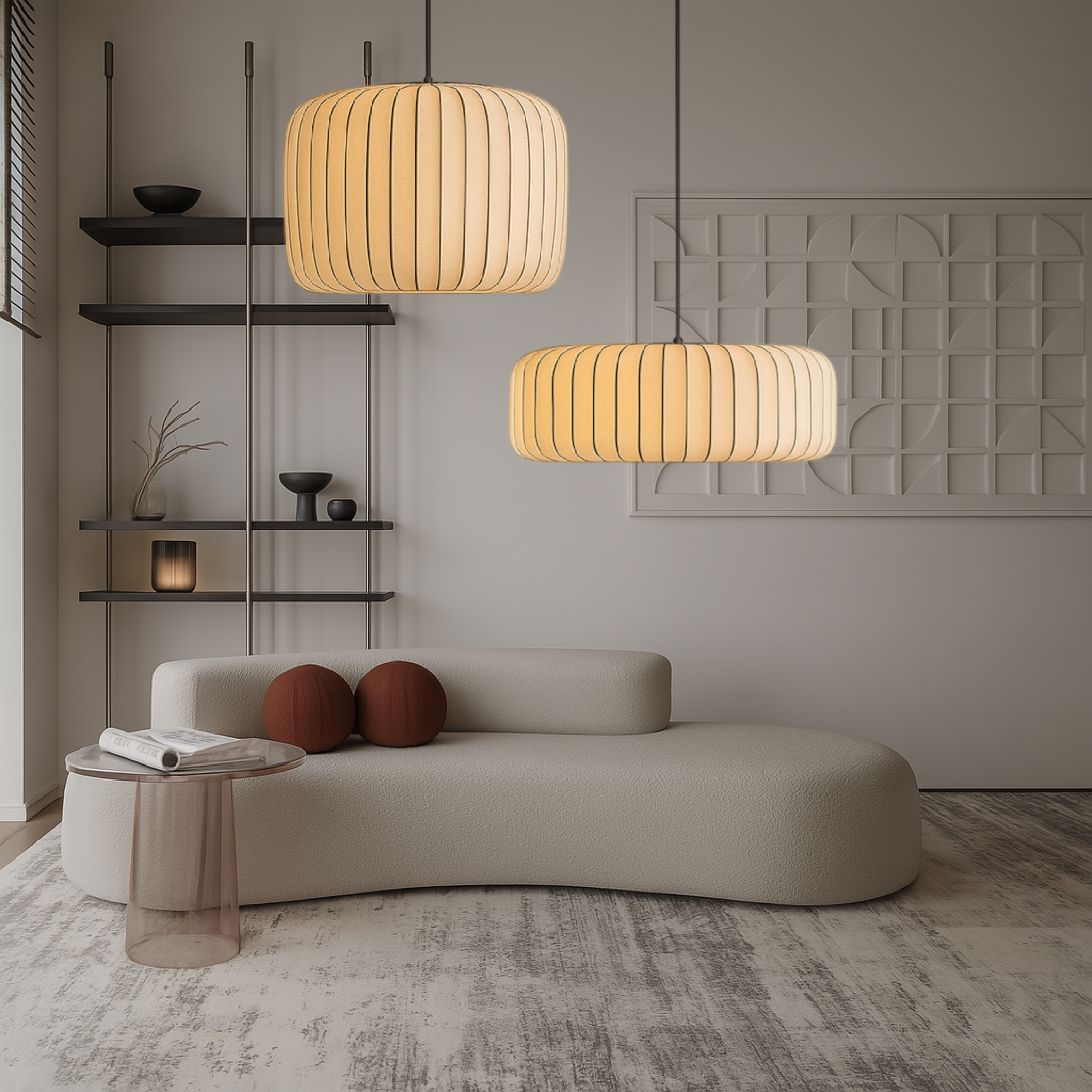Lampa Wisząca z Jedwabiu Rendara – Minimalistyczny Design, Regulowana ...